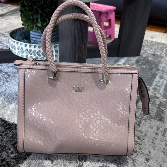 Guess | Bags | Guess Pink Satchel With Structured Design And Metallic ...